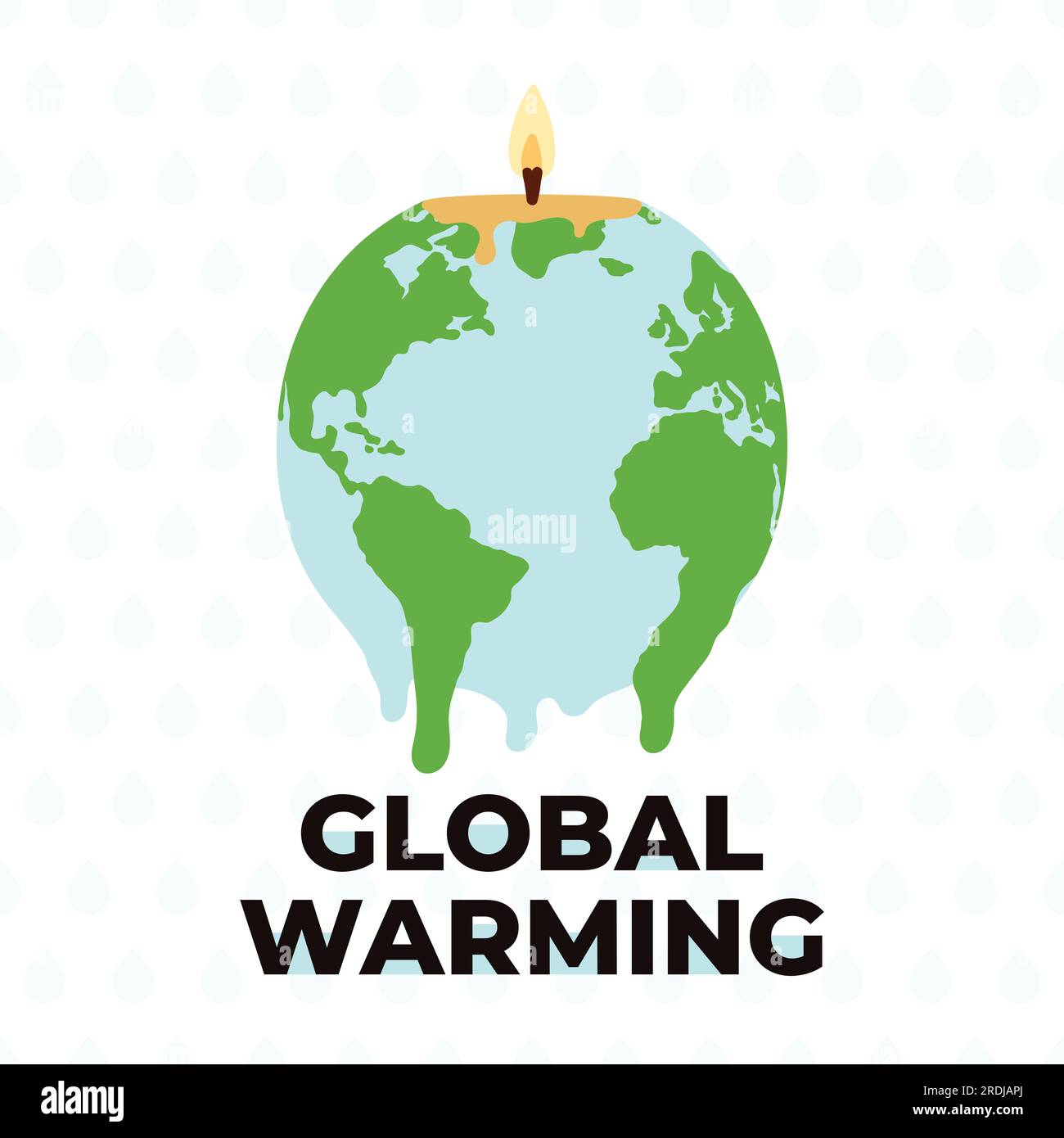 Global warming and climate change poster with melting Earth in candle ...