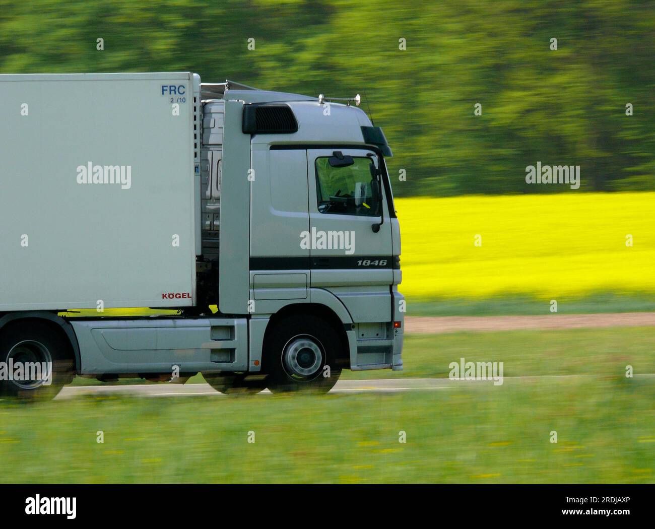 Truck on country road in the countryside, country road Stock Photo - Alamy