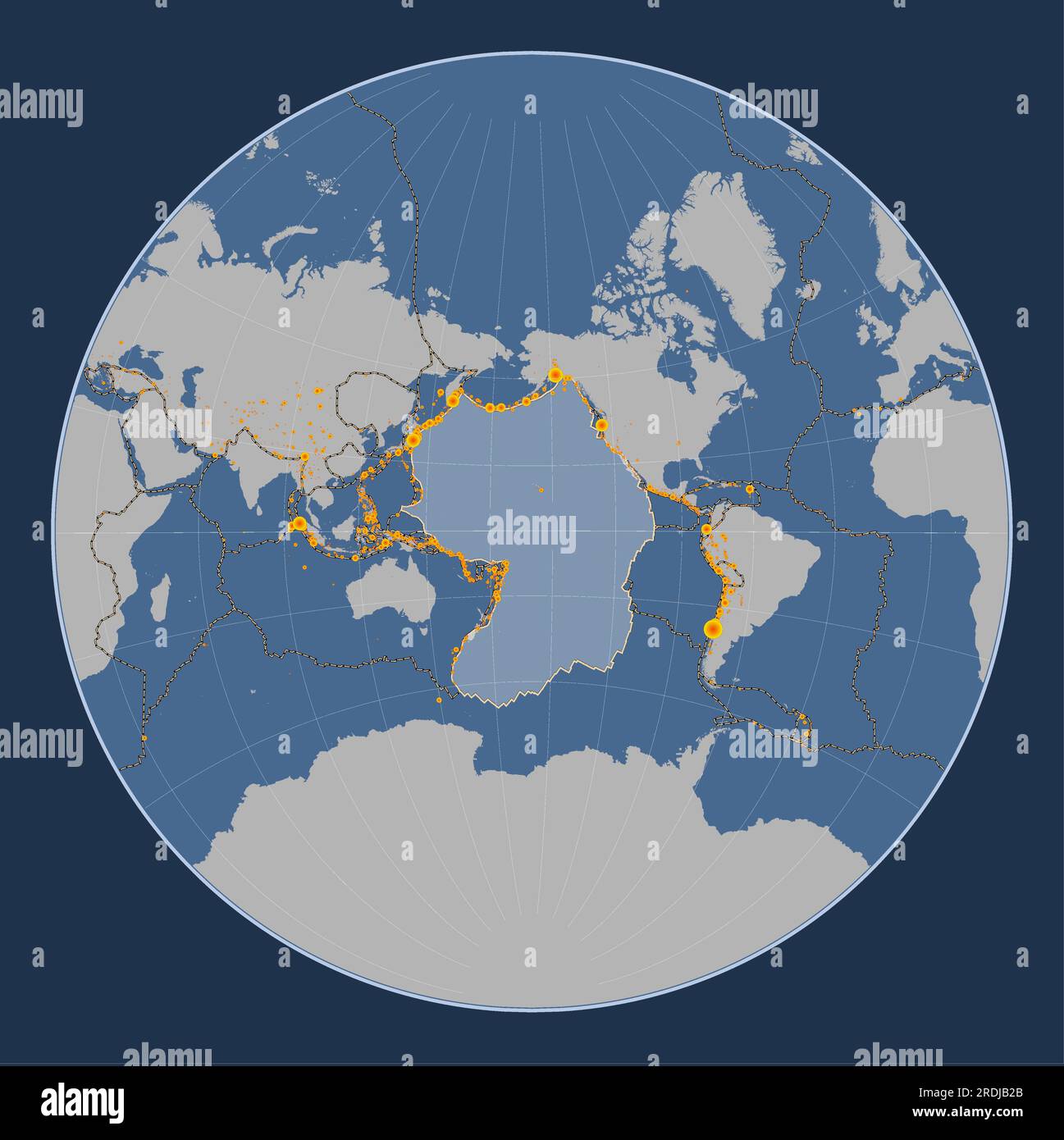 Pacific tectonic plate on the solid contour map in the Lagrange Oblique ...