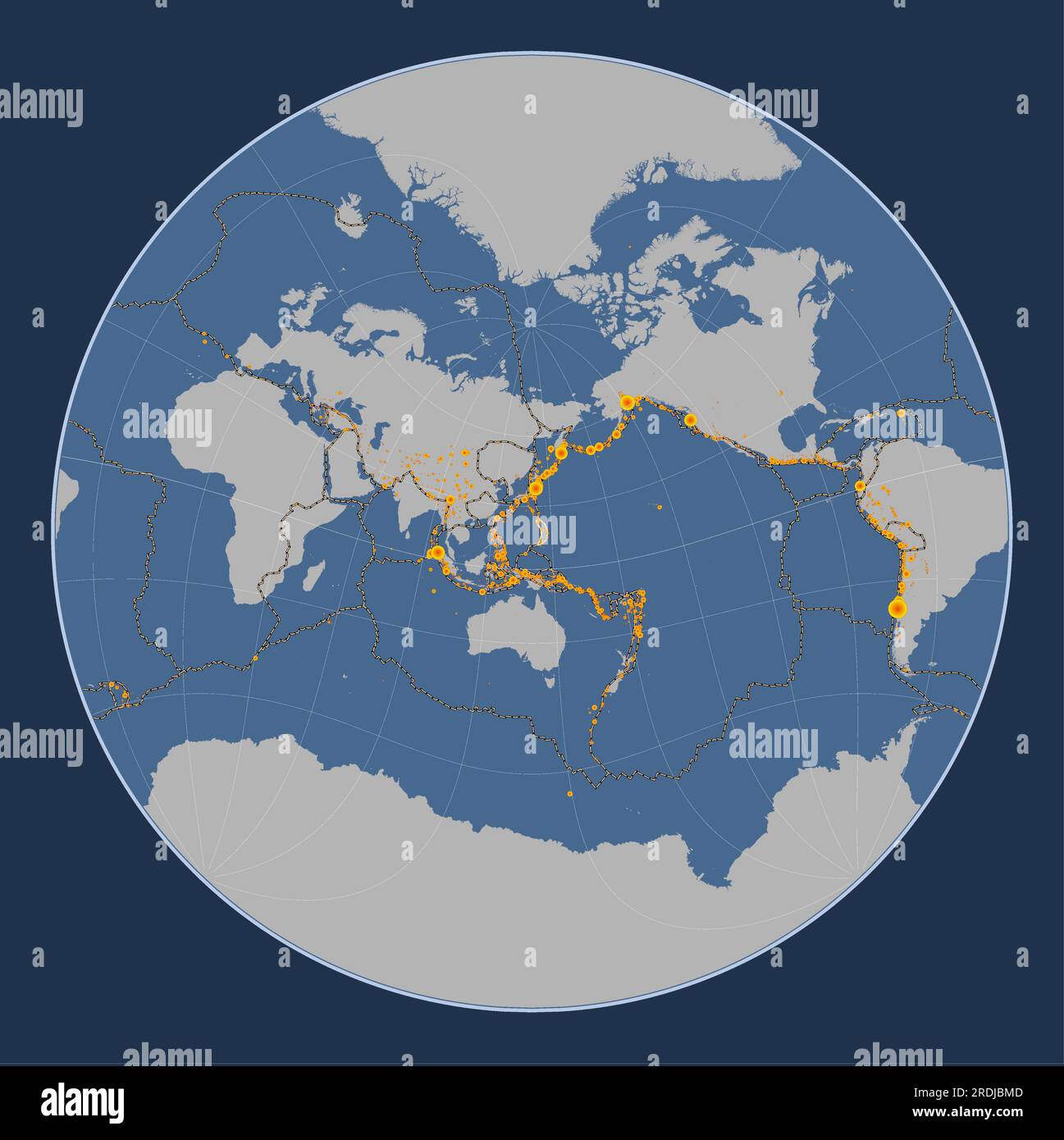 Shape of the Mariana tectonic plate on the solid contour map in the ...