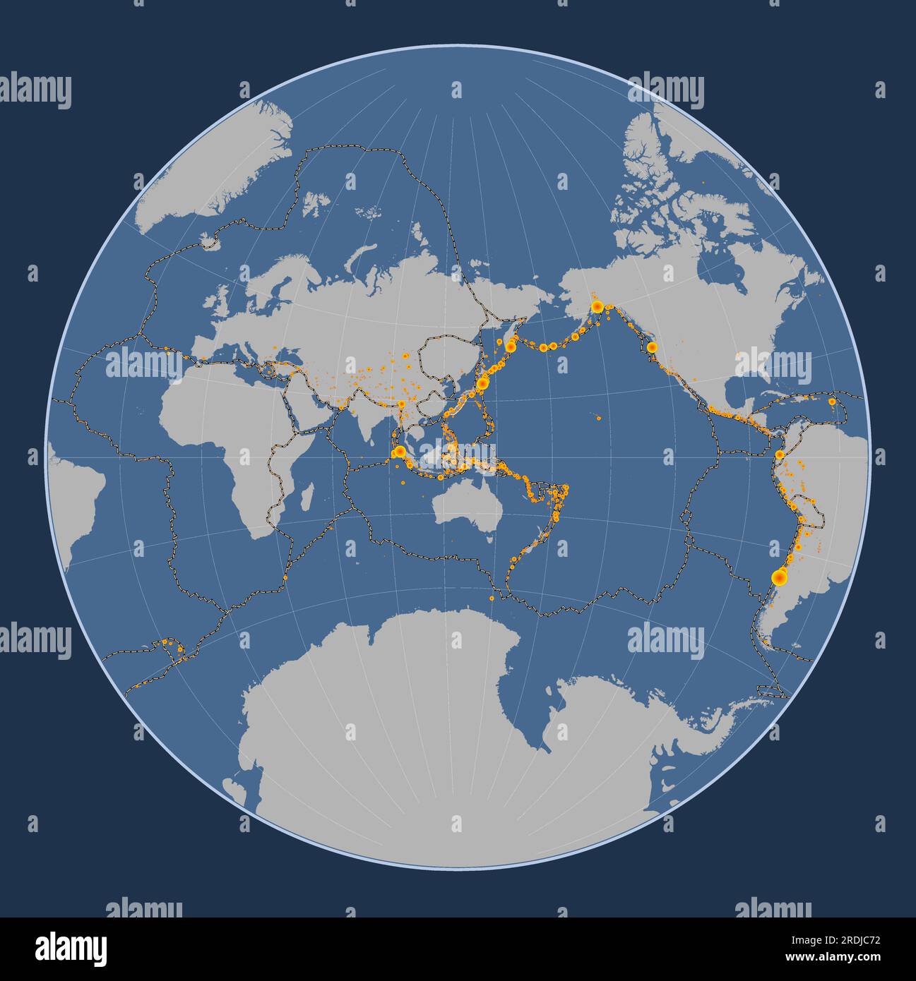 Shape Of The Okinawa Tectonic Plate On The Solid Contour Map In The Lagrange Projection Centered