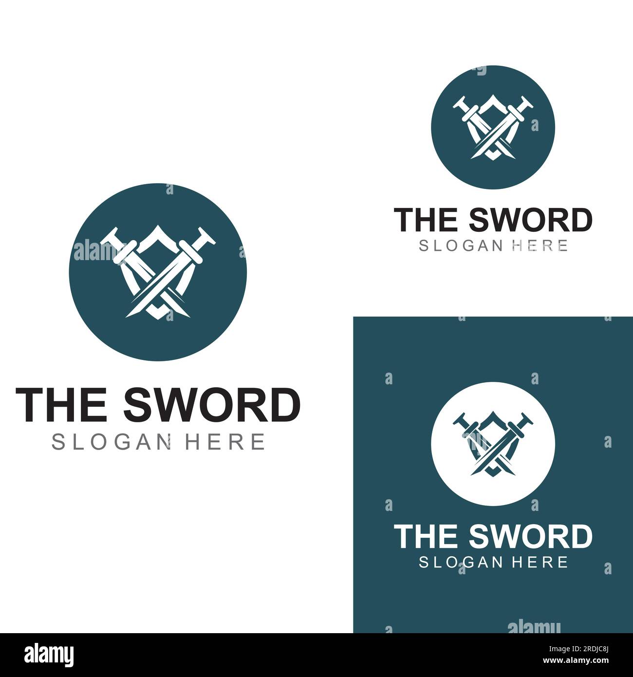 Sword, shield and king's sword logo. Logo vector design Stock Vector ...