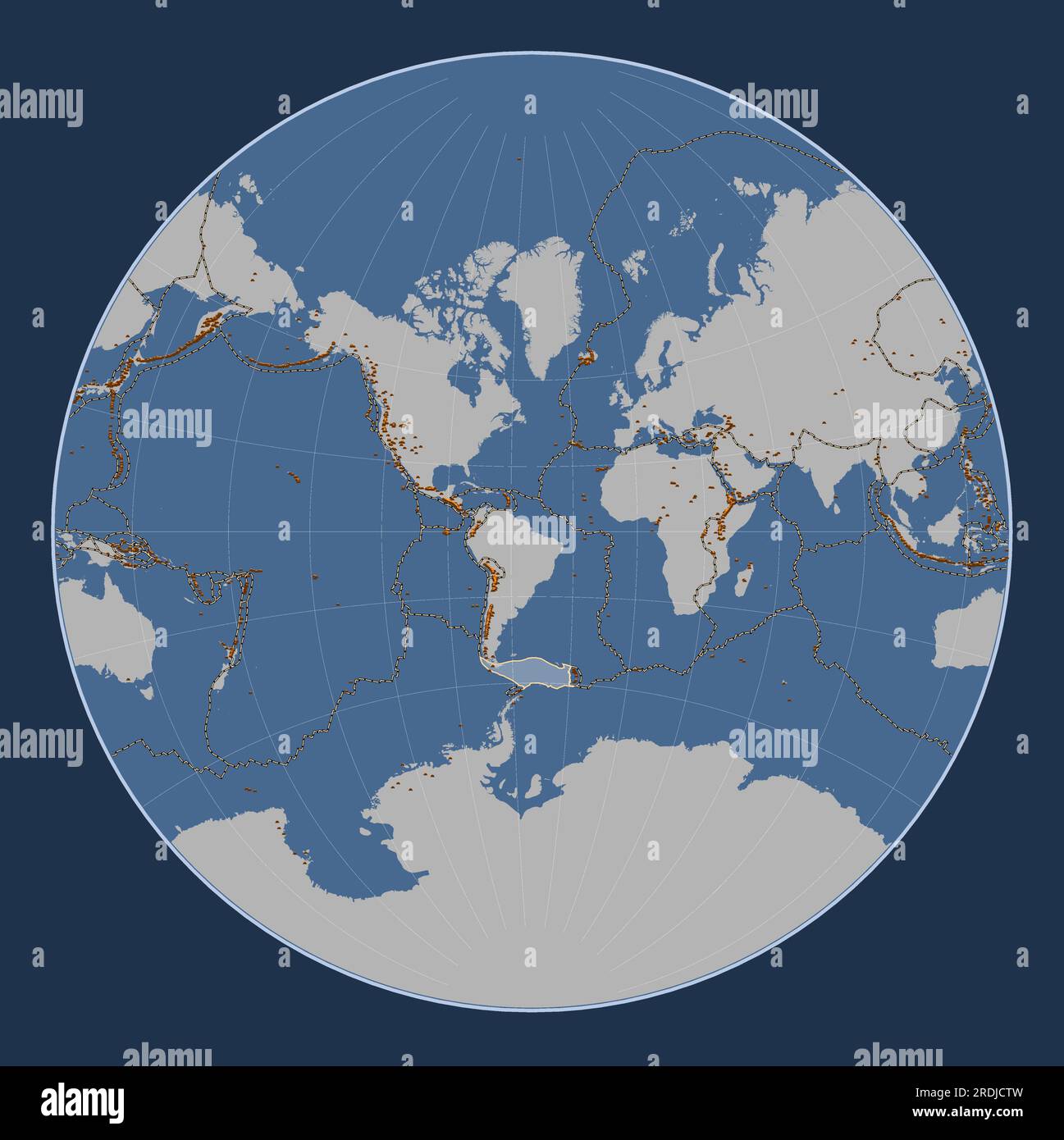 Shape Of The Scotia Tectonic Plate On The Solid Contour Map In The Lagrange Projection Centered