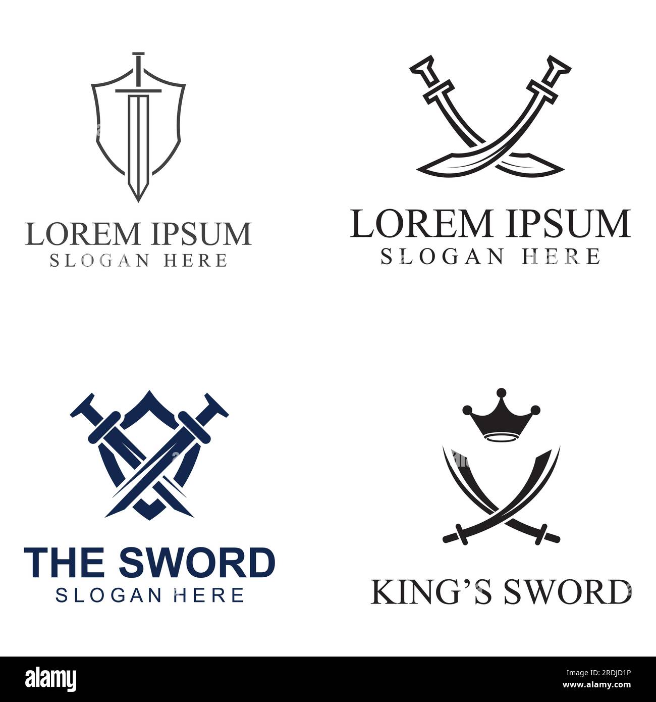 Sword, shield and king's sword logo. Logo vector design Stock Vector ...