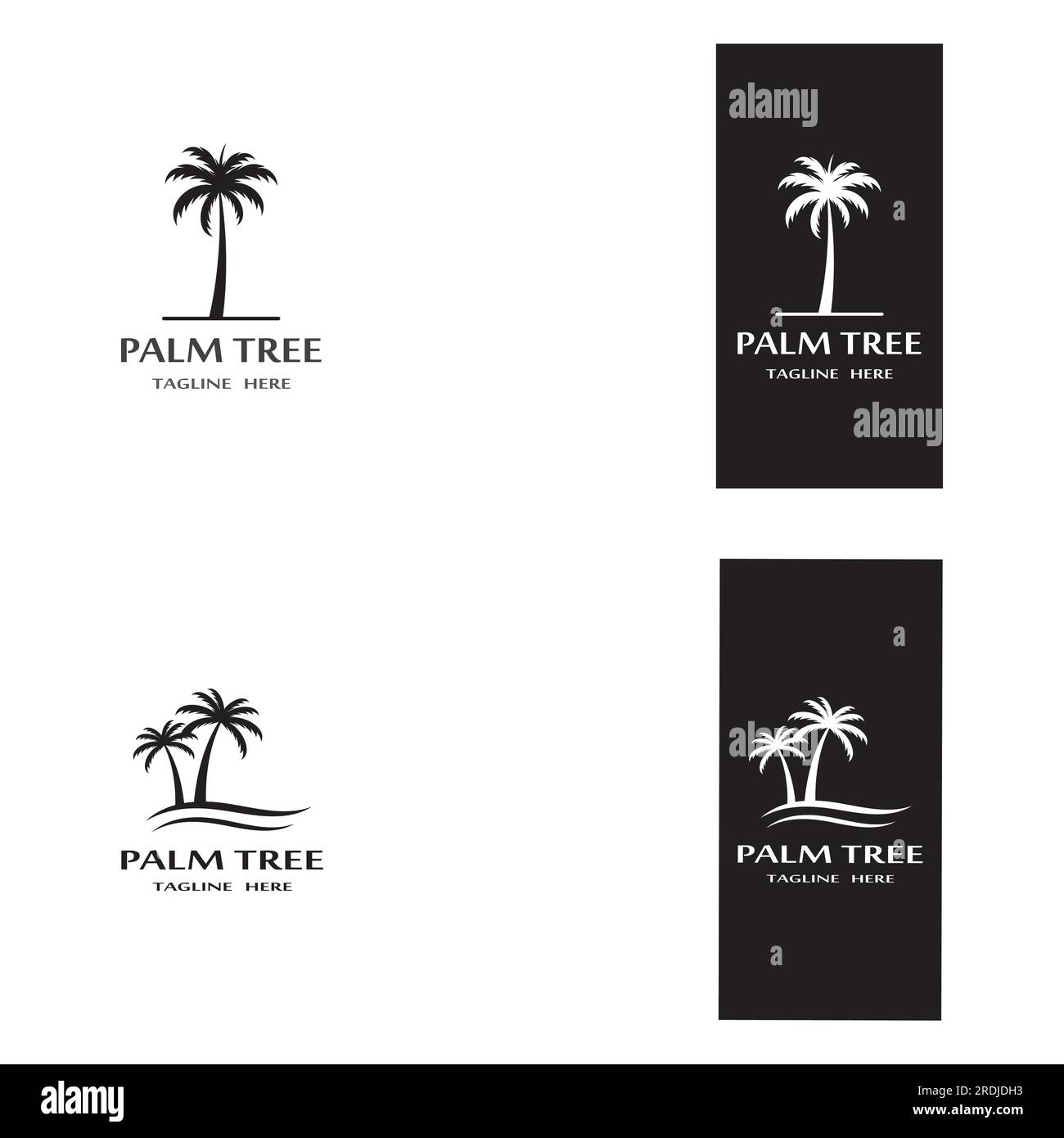 Palm Tree Summer Logo Template Vector Illustration Stock Vector Image