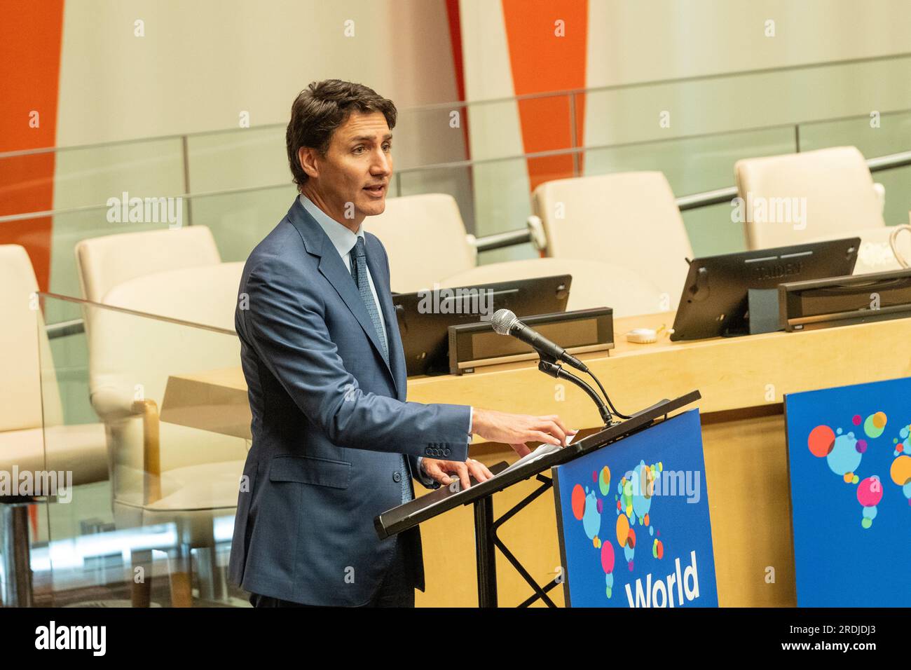 Prime Minister of Canada Justin Trudeau speaks during World Law ...