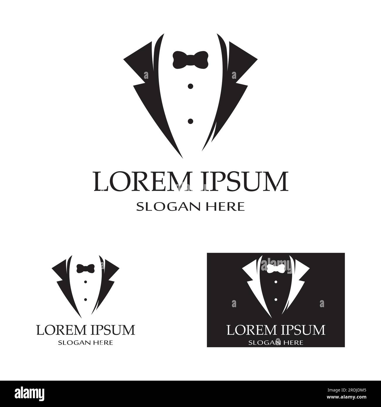 Tuxedo icon and logo for menswear , design template Stock Vector Image ...