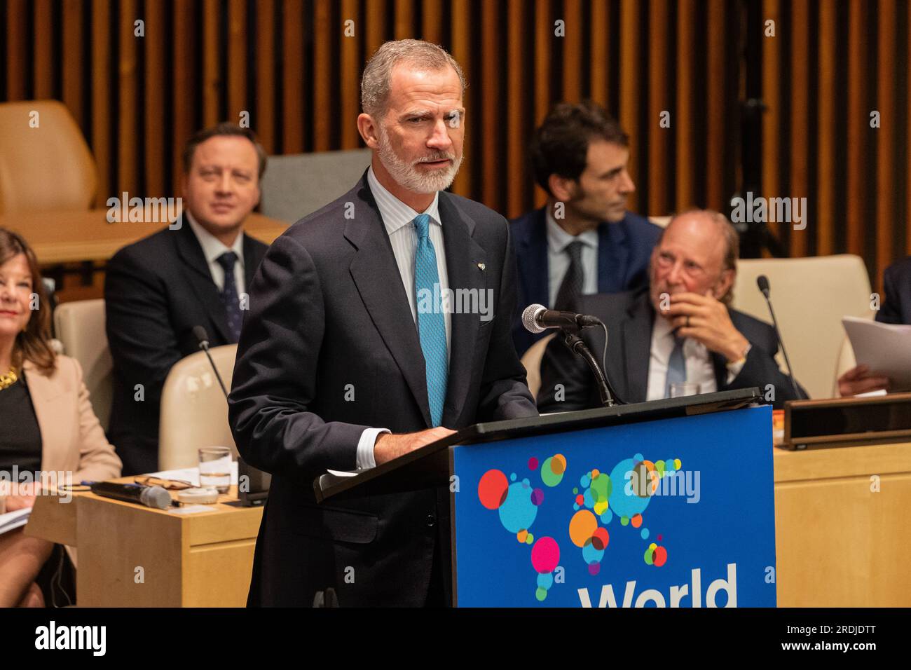King of Spain Felipe VI speaks during World Law Congress at UN ...