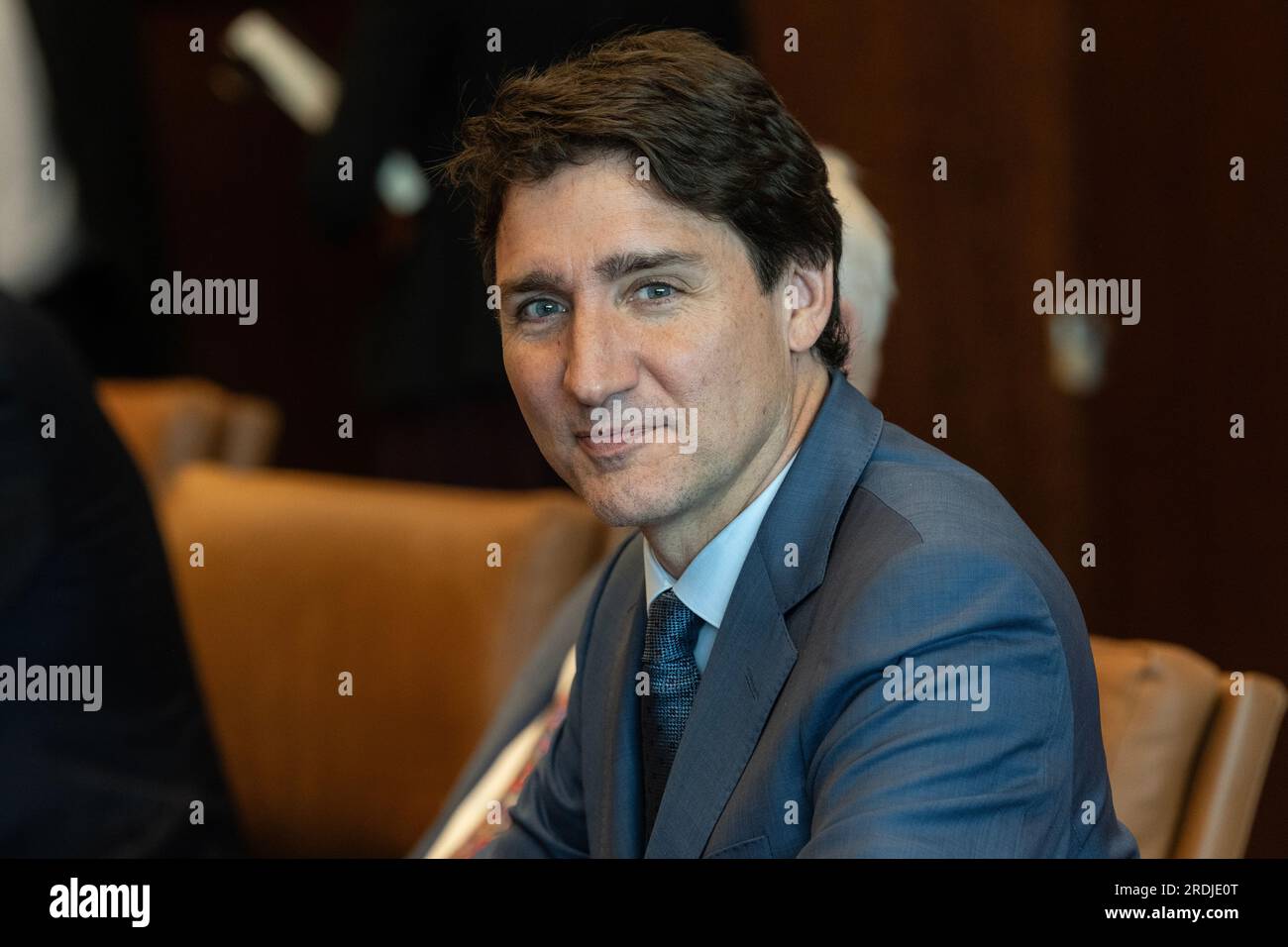 Prime Minister of Canada Justin Trudeau meets with Secretary-General ...