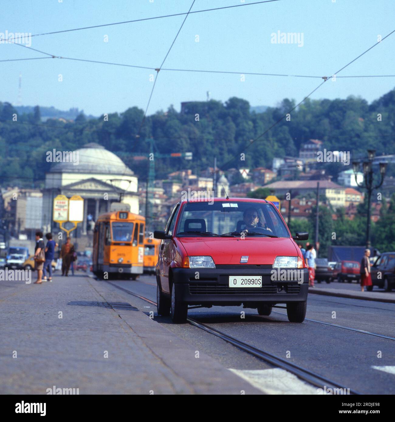 Torino, Italy - July 1992: Brand new FIAT 500 on the streets of Turin ...