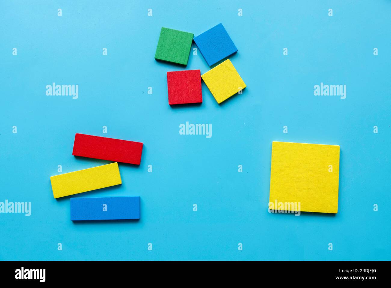 Category concept. Different shape of colorful wooden geometry block ...