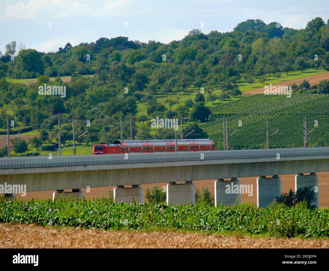 Interregio on high-speed line, double-decker wagon Stock Photo - Alamy