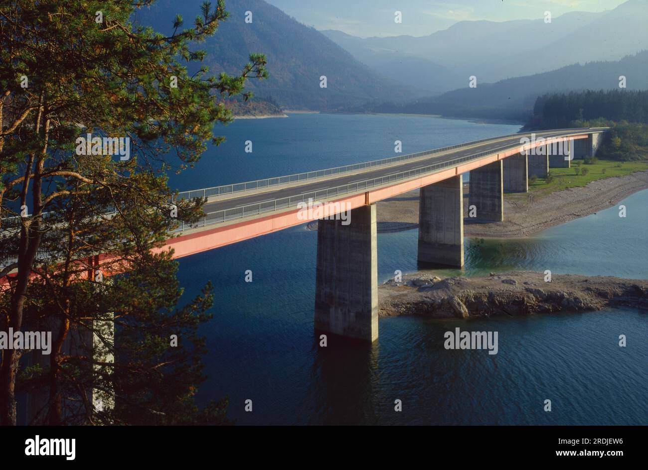 Bridge over the Sylvenstein Reservoir Stock Photo - Alamy