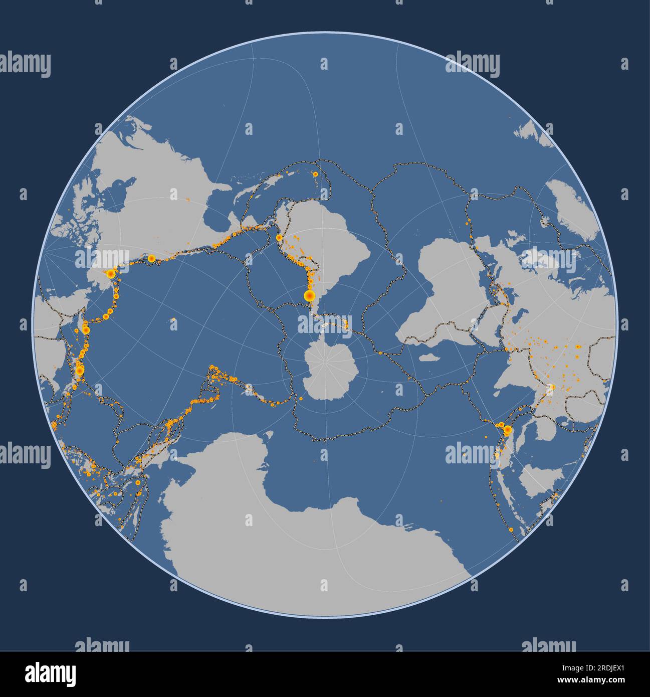 Shape Of The Shetland Tectonic Plate On The Solid Contour Map In The Lagrange Oblique Projection