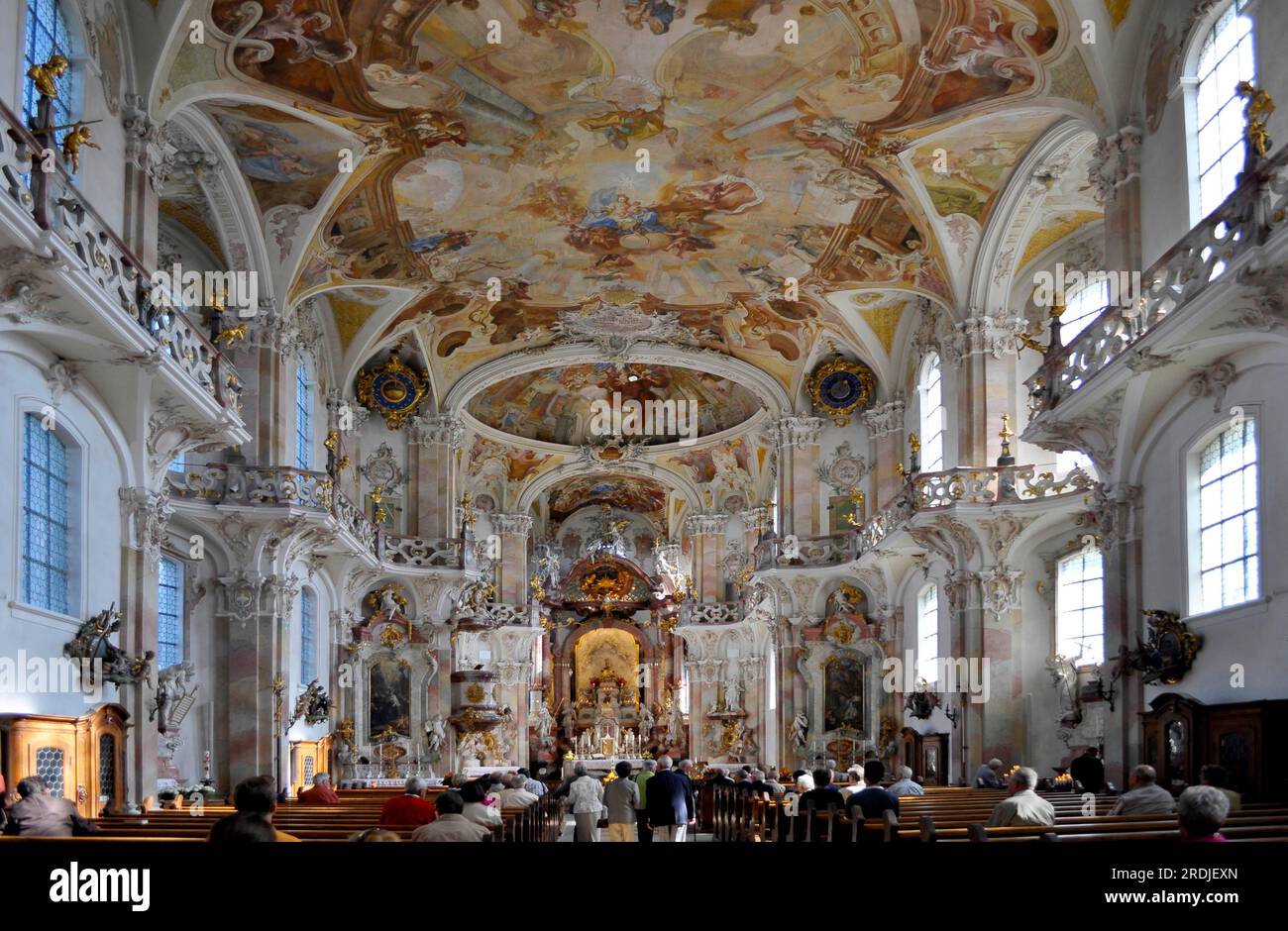 On Lake Constance, Binau Monastery, interior view, monastery church ...