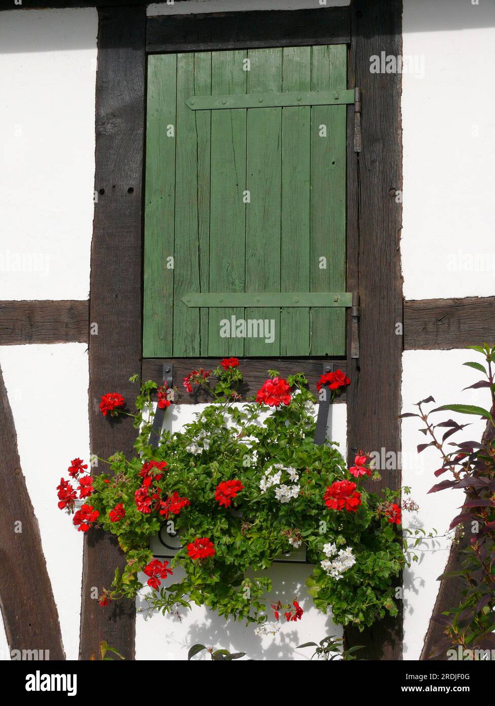 Small window half-timbered house, garden shed Stock Photo - Alamy