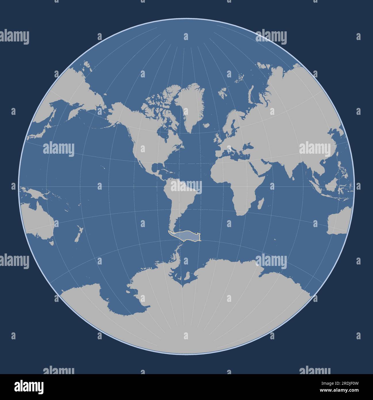 Shape Of The Scotia Tectonic Plate On The Solid Contour Map In The Lagrange Projection Centered