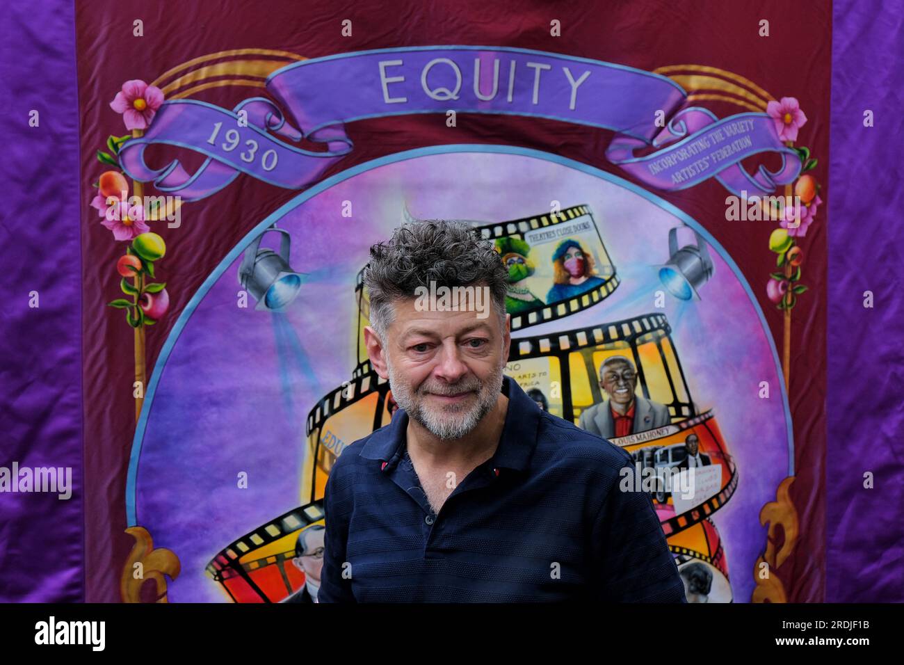 London, UK. 21st July, 2023. Actor Andy Serkis poses in front of an ...