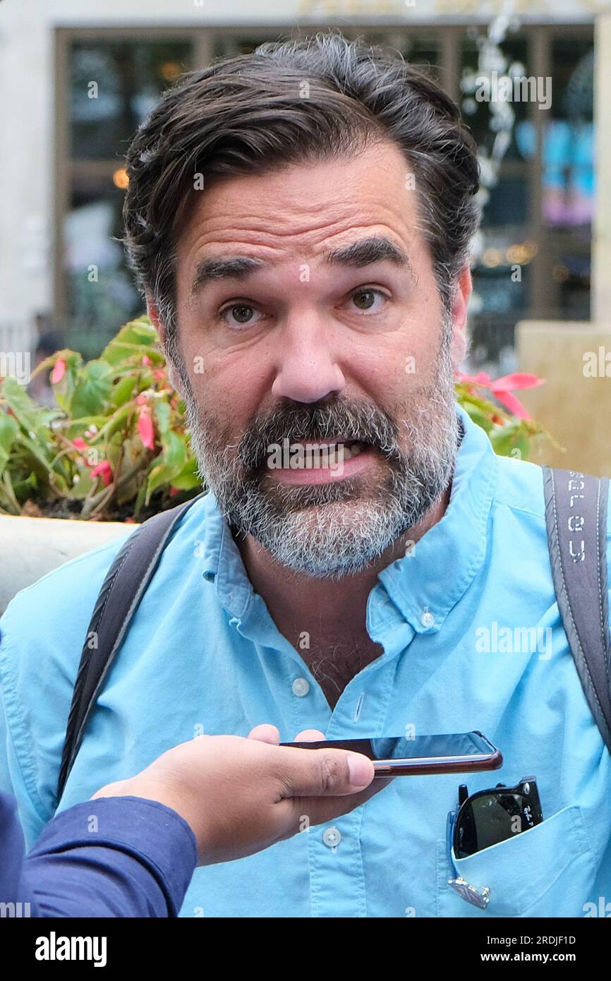 London, UK. 21st July, 2023. Actor, comedian, writer and activist Rob ...