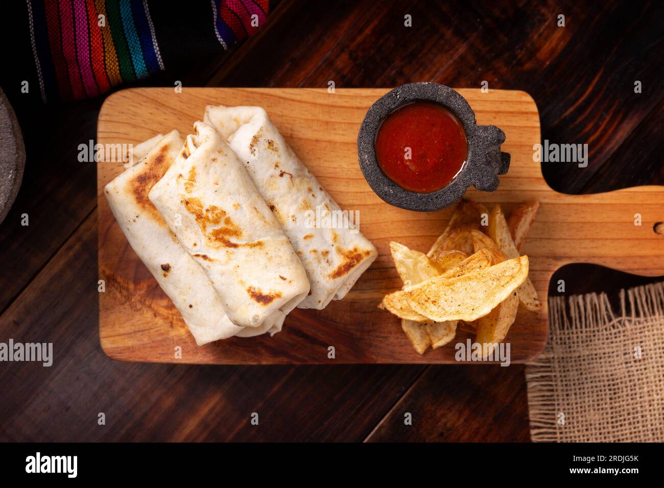 Mexican chimichanga meat vegetables hi-res stock photography and images ...