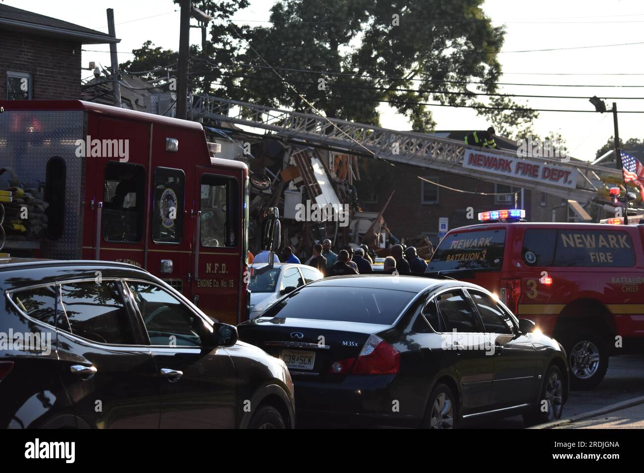 Newark, United States. 21st July, 2023. Emergency services on the scene ...