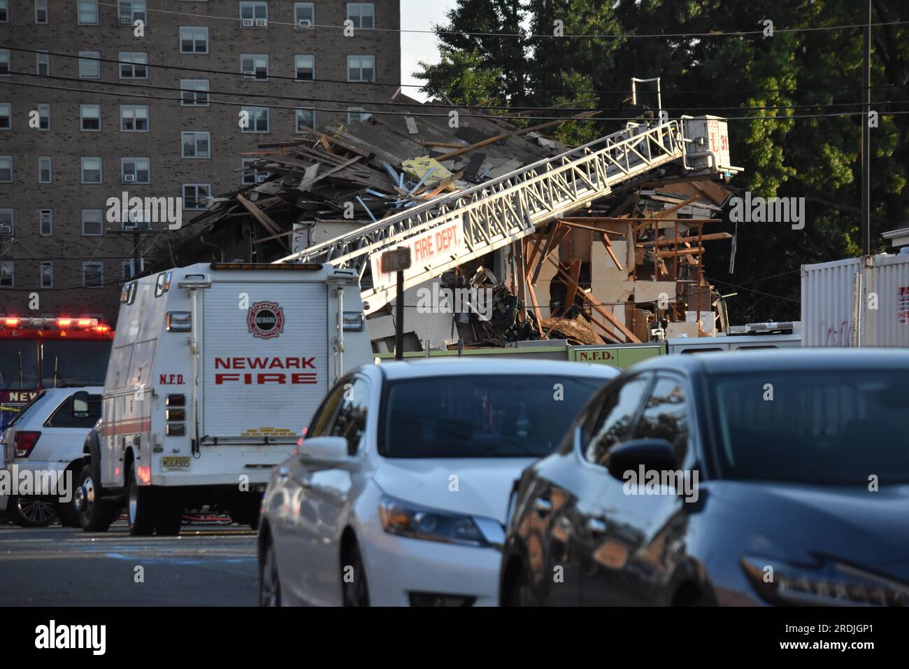 Newark, United States. 21st July, 2023. Emergency services on the scene ...
