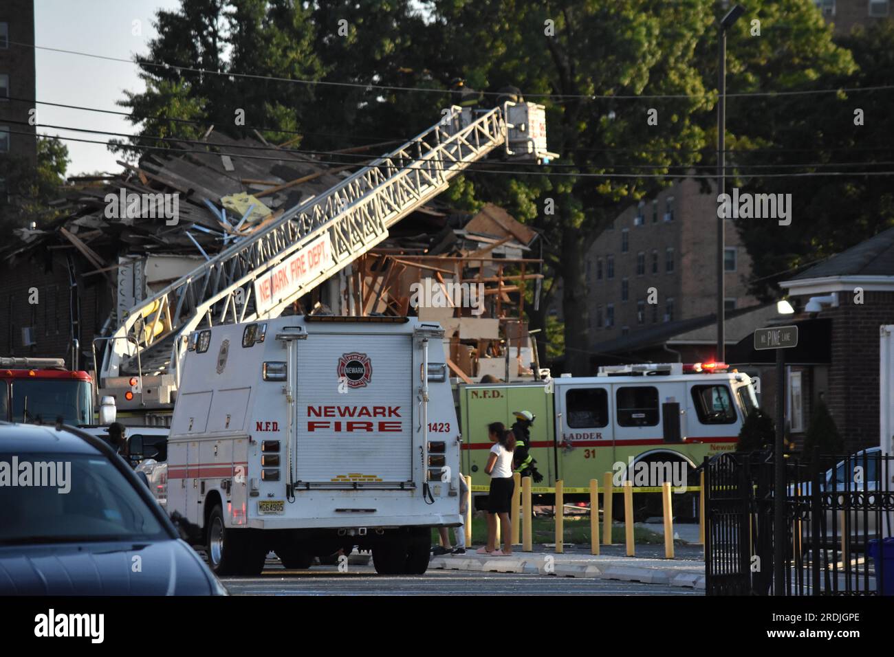 Newark, United States. 21st July, 2023. Emergency services on the scene ...