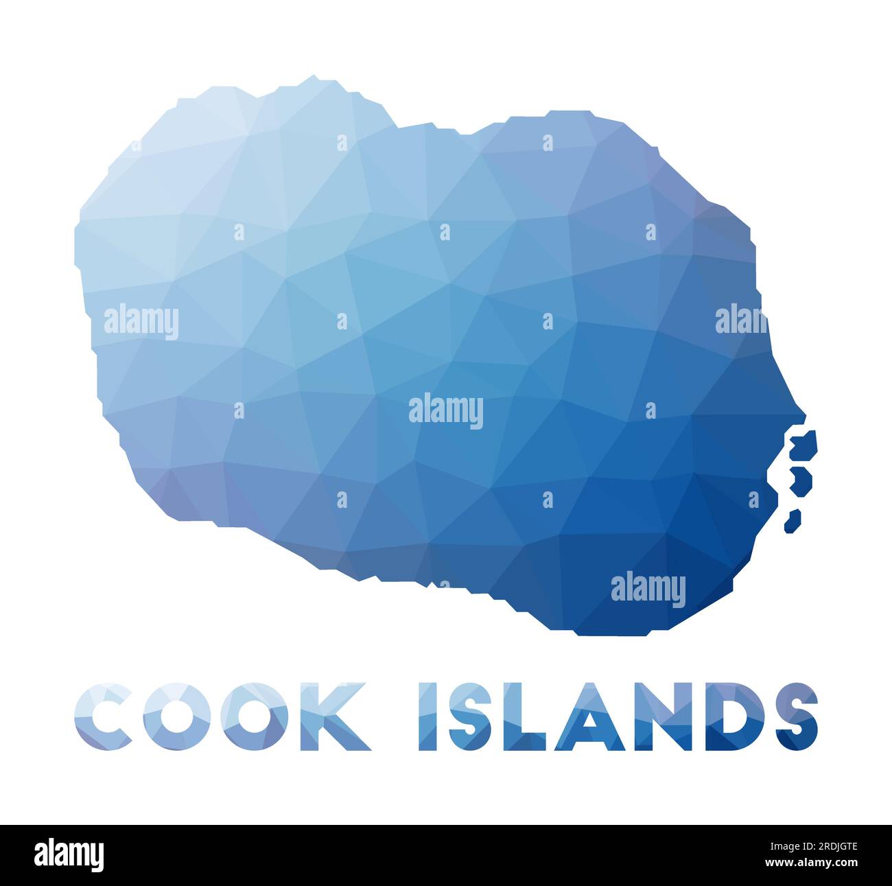 Low poly map of Cook Islands. Geometric illustration of the island ...