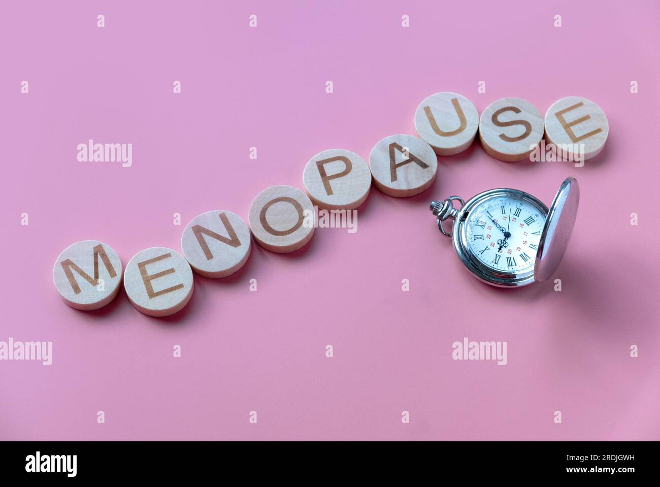 Alphabet form a word menopause over a watch. Healthcare and medical ...
