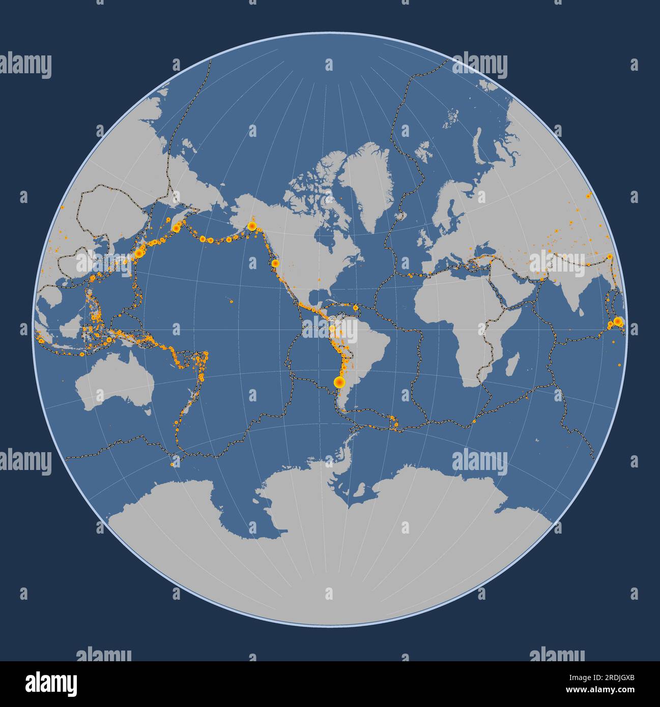 Shape Of The Panama Tectonic Plate On The Solid Contour Map In The Lagrange Projection Centered