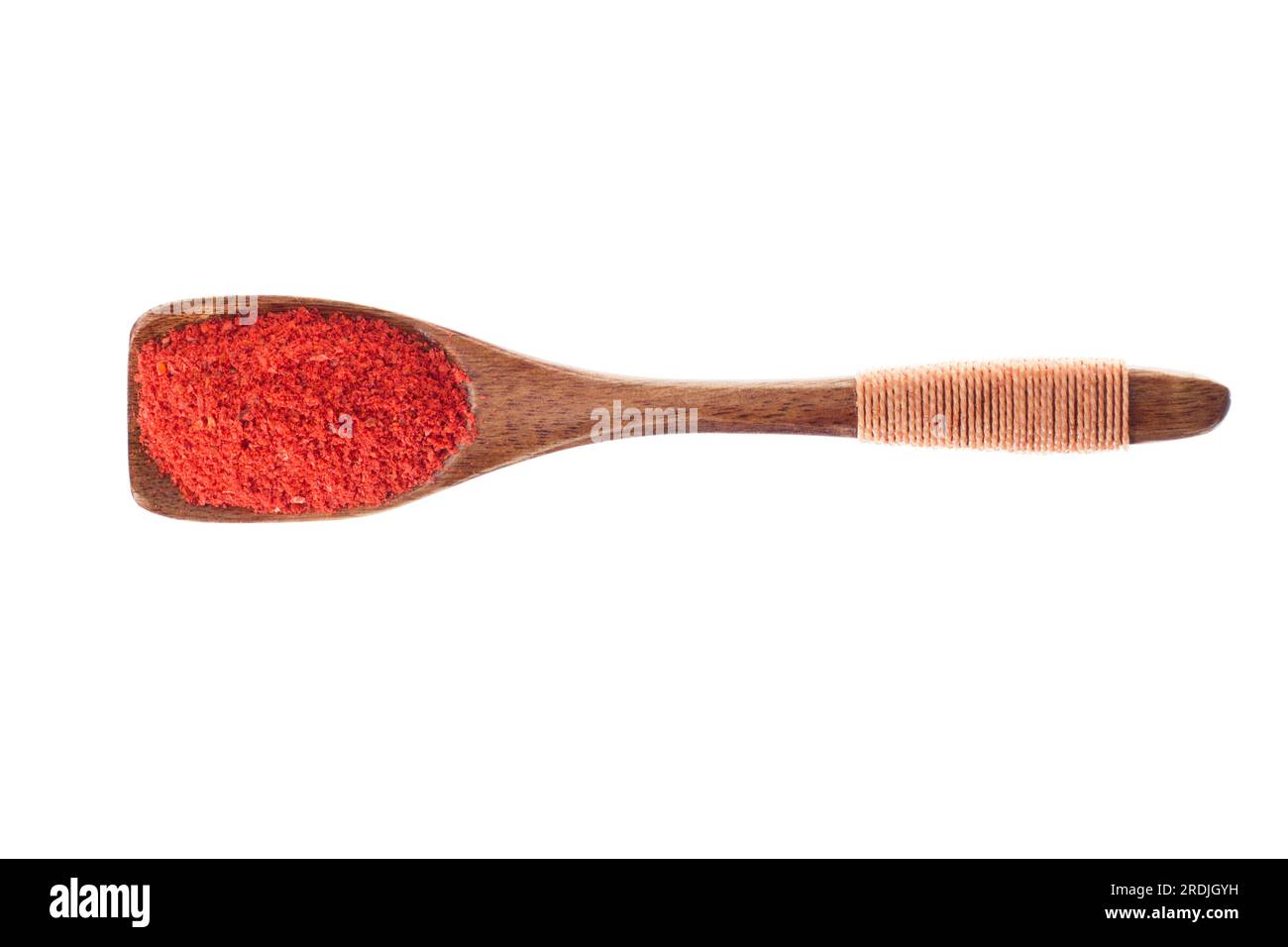 Adjika powder in a spoon, top view. condiment isolated on white ...