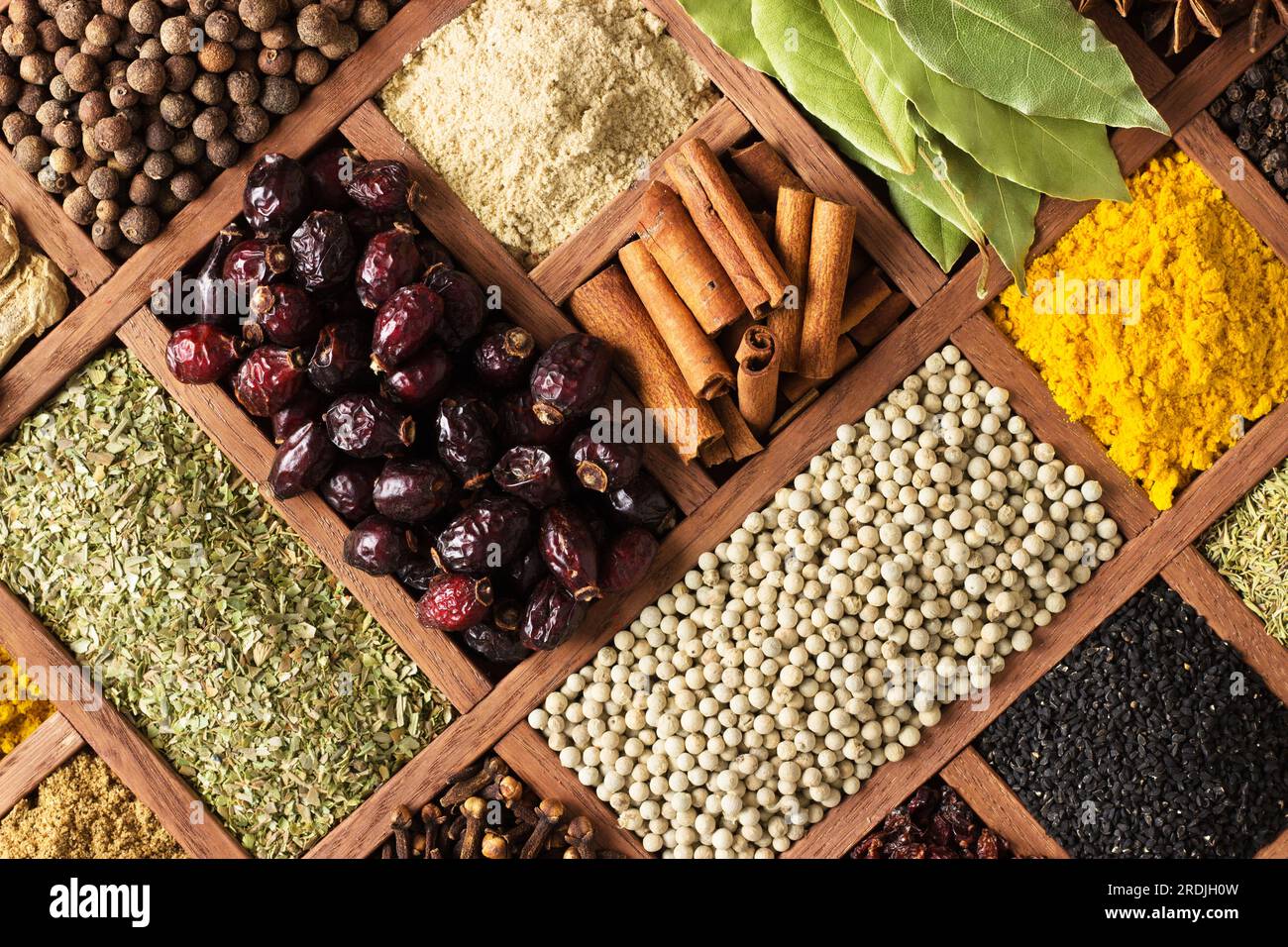 Various condiments with showcases of Indian market. Colorful spices and ...