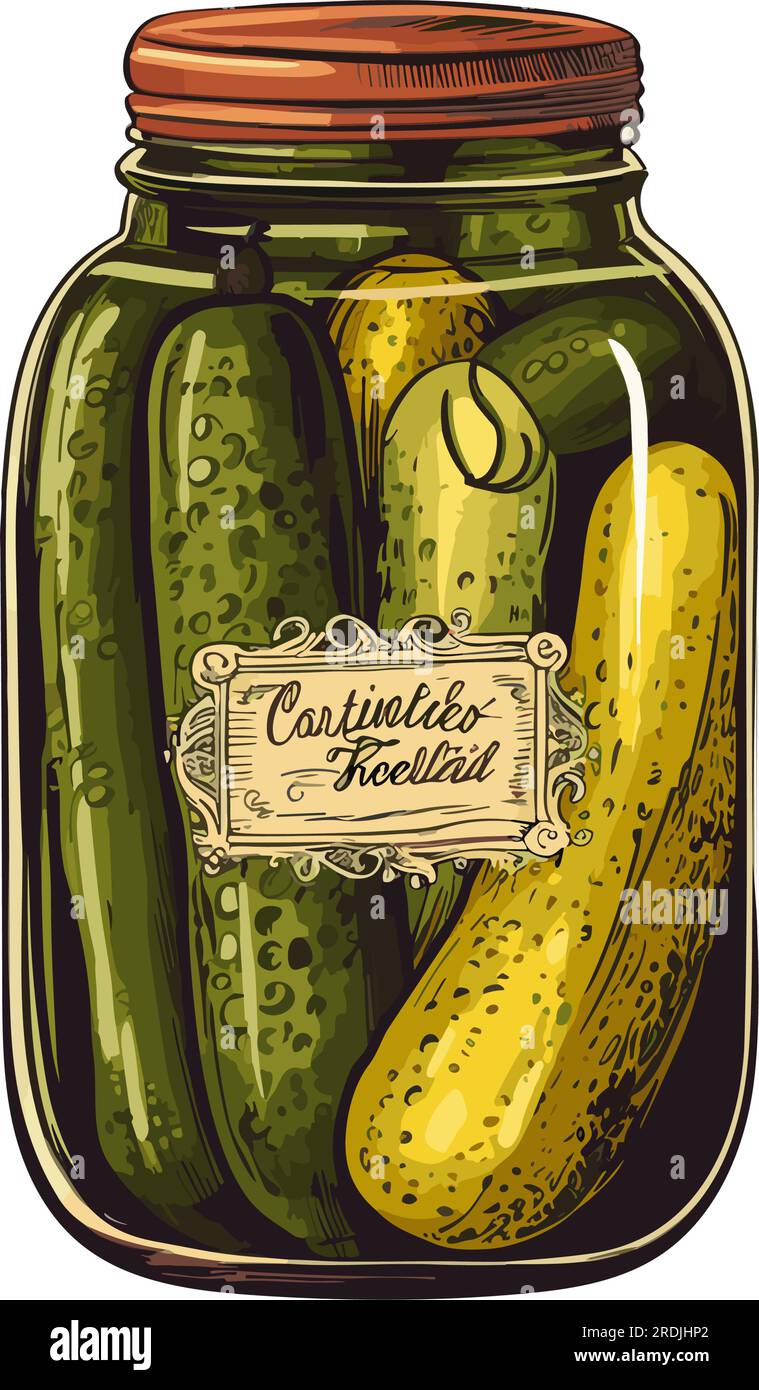 Vintage pickle jar drawing hi-res stock photography and images - Alamy