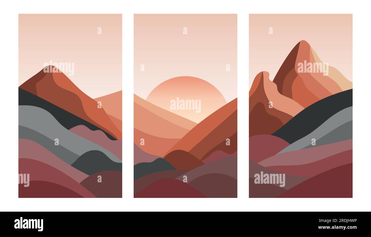 Collage with colorful mountains Stock Vector Image & Art - Alamy