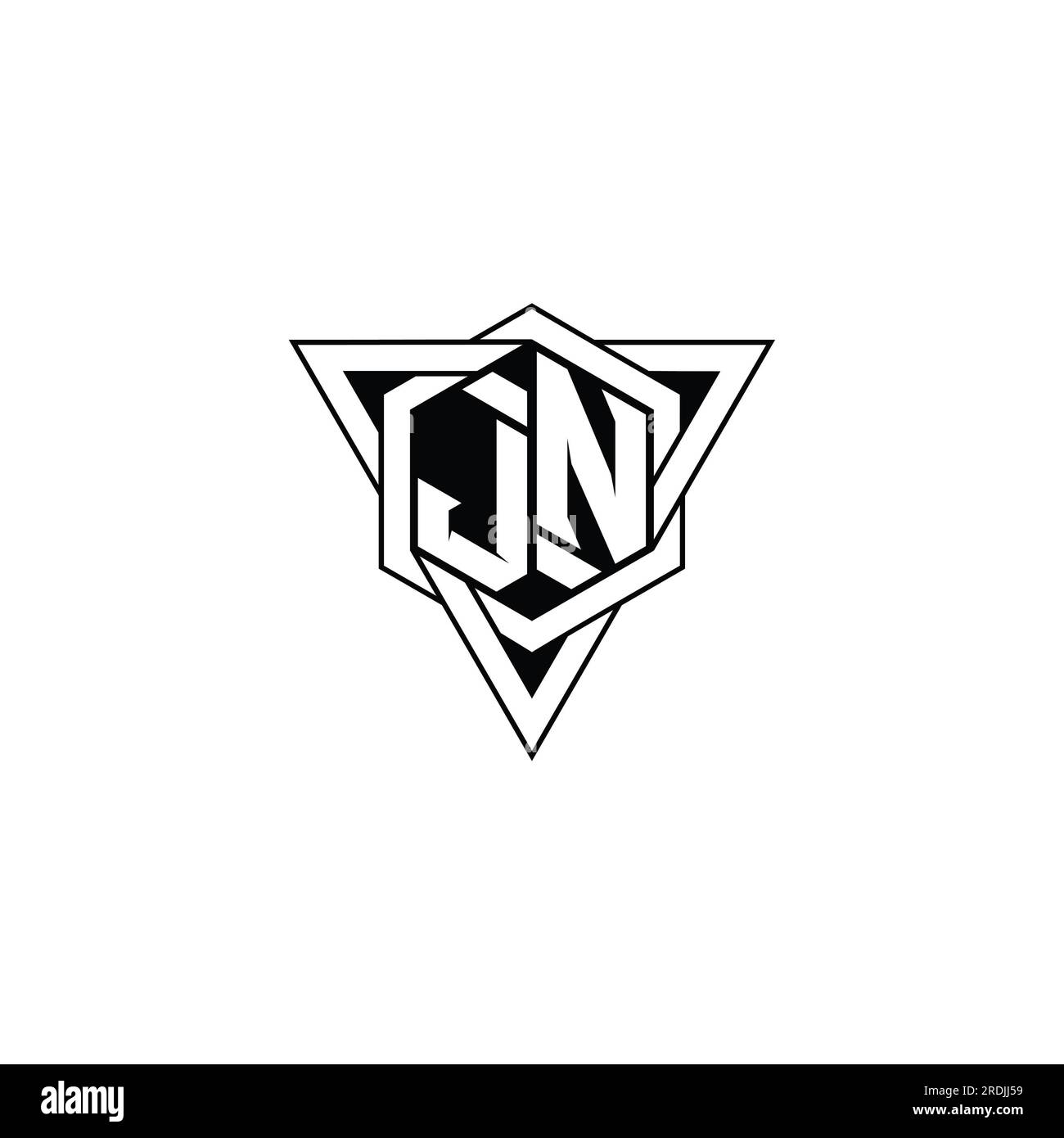 JN Letter Logo monogram hexagon shape with triangle geometric outline ... JN Letter Logo monogram hexagon shape with triangle geometric outline ...