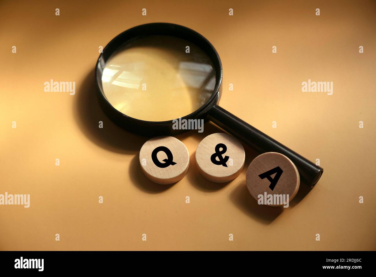 Questions and answer concept. Alphabet Q and A with magnifying glass ...
