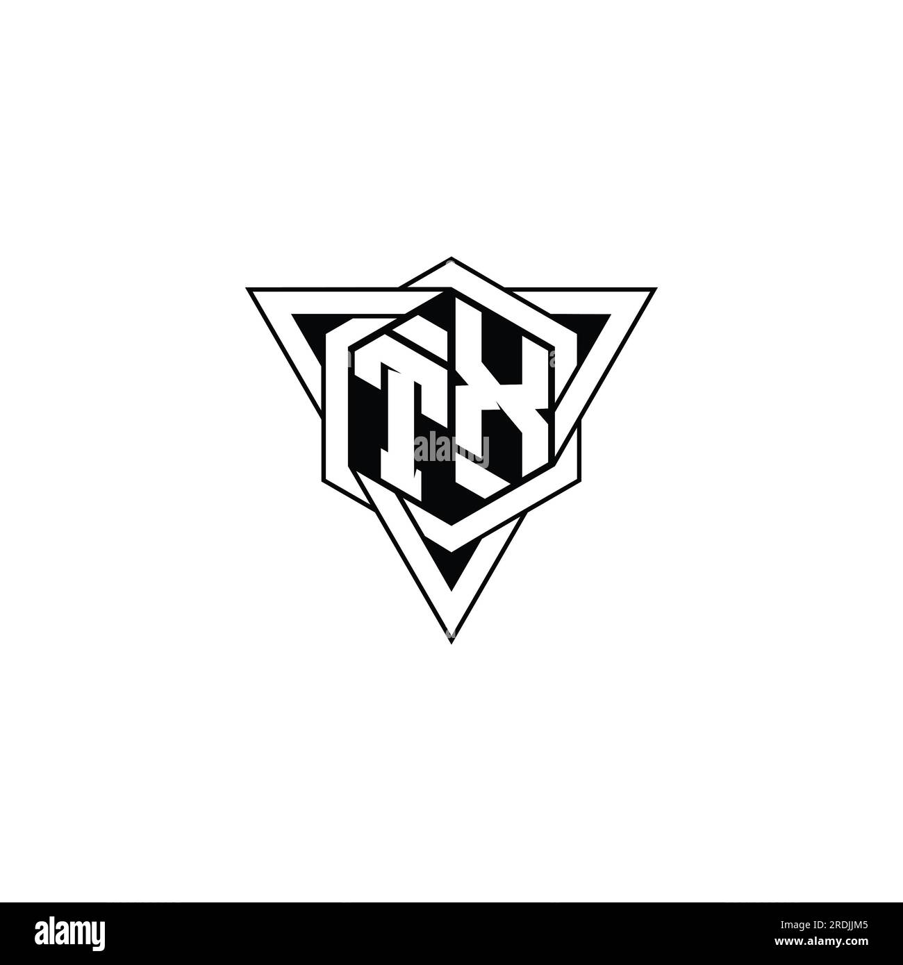 TX Letter Logo monogram hexagon shape with triangle geometric outline ...