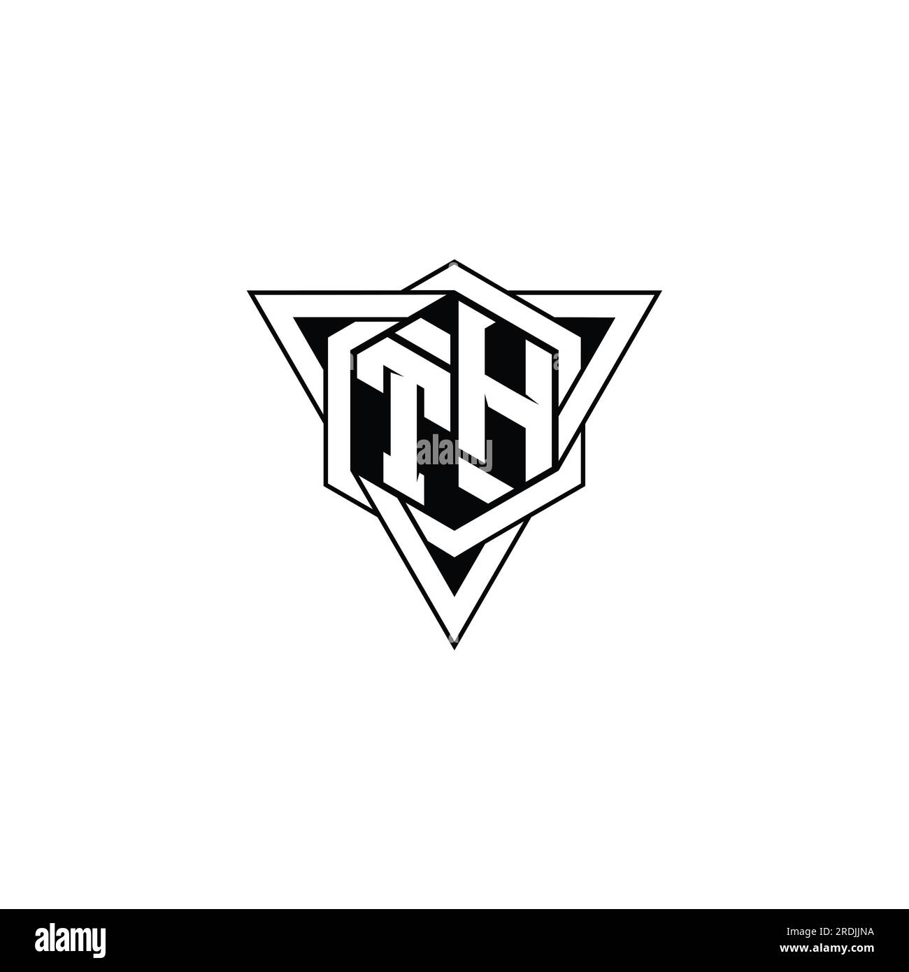 TH Letter Logo monogram hexagon shape with triangle geometric outline ... TH Letter Logo monogram hexagon shape with triangle geometric outline ...