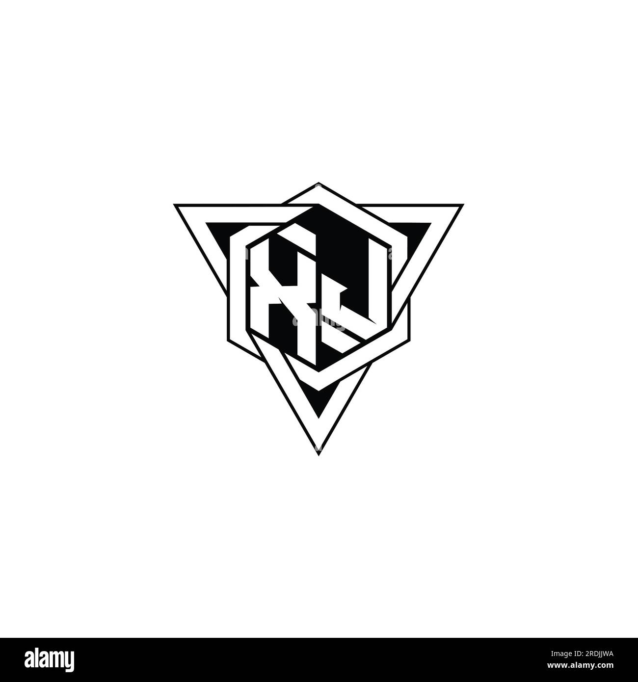 XJ Letter Logo monogram hexagon shape with triangle geometric outline ... XJ Letter Logo monogram hexagon shape with triangle geometric outline ...