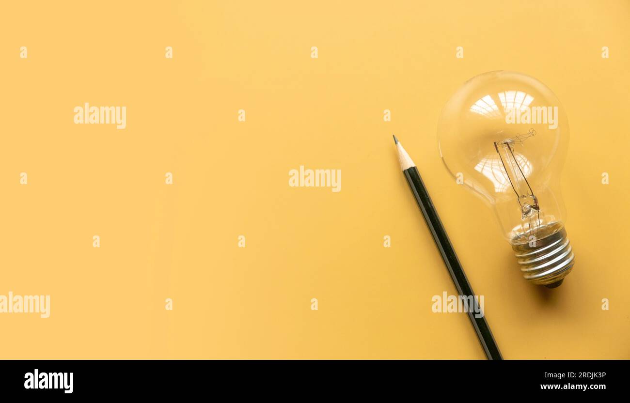 Creative thinking idea, innovation and inspiration concept. Bulb on ...