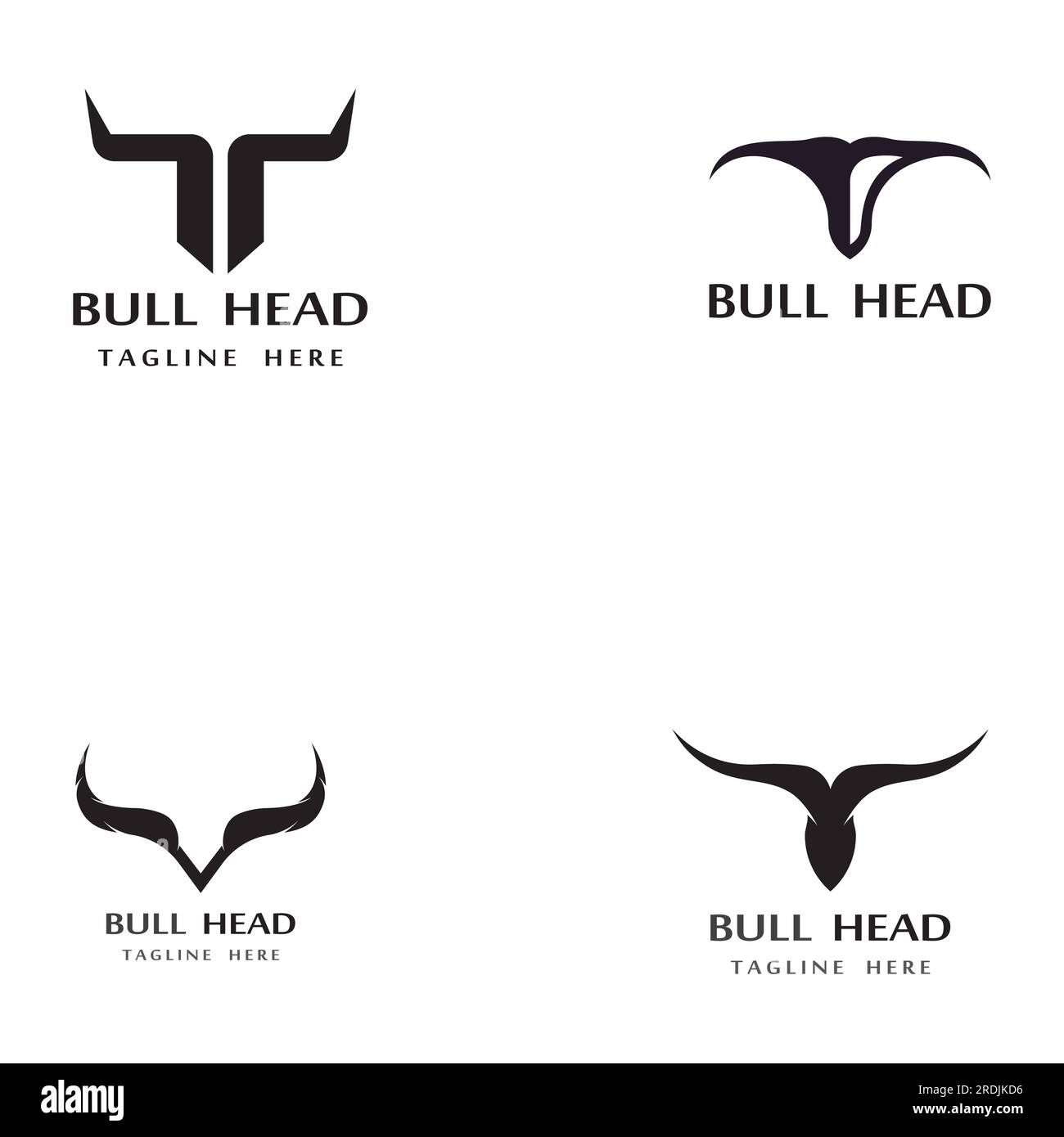 Black cow head silhouette Stock Vector Images - Alamy