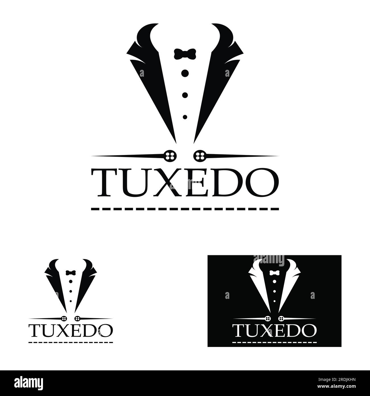 Tuxedo icon and logo for menswear , design template Stock Vector Image ...