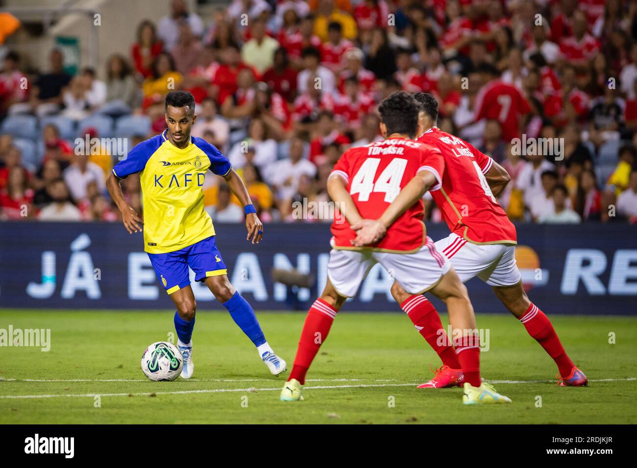 Faro, Portugal. 20th July, 2023. Abdul Ghareeb of Al Nassr FC (L ...