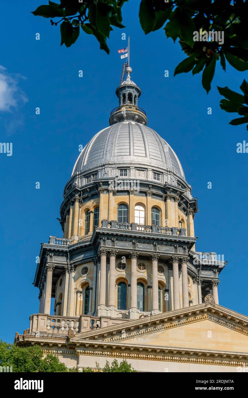 August 24, 2020, Springfield, Illinois, USA: The Illinois State Capitol ...