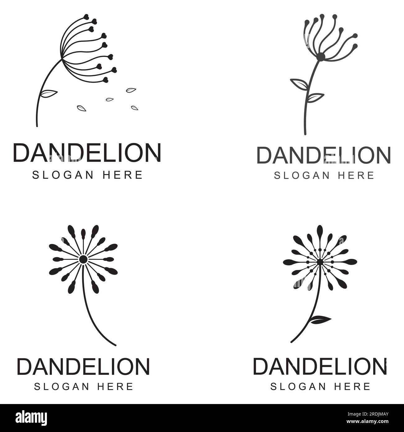 Dandelion flower logo and symbol vector design Stock Vector Image & Art ...