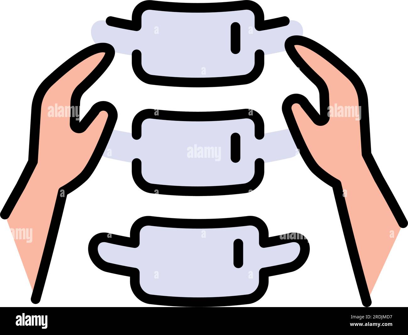 Spine bones and structure outline vector icon. Medicine and anatomy ...