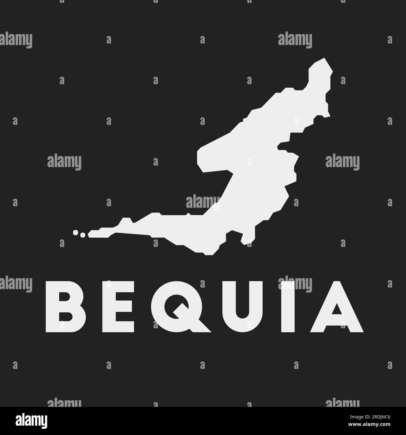 Bequia icon. Island map on dark background. Stylish Bequia map with ...