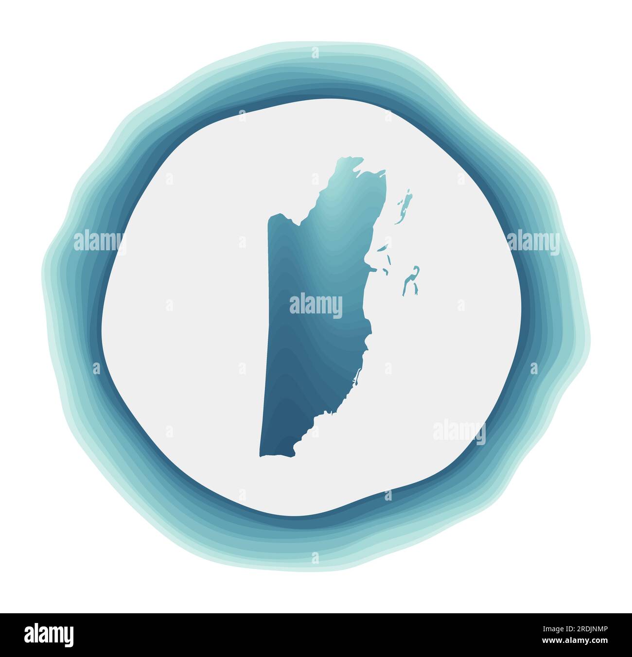Belize logo. Badge of the country. Layered circular sign around Belize border shape. Attractive ...
