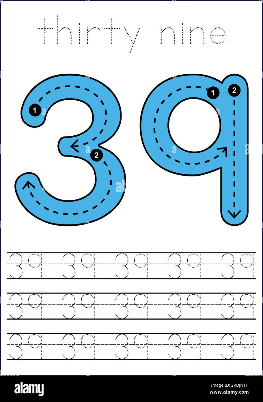 Learning numbers for toddlers worksheets Stock Vector Images - Alamy