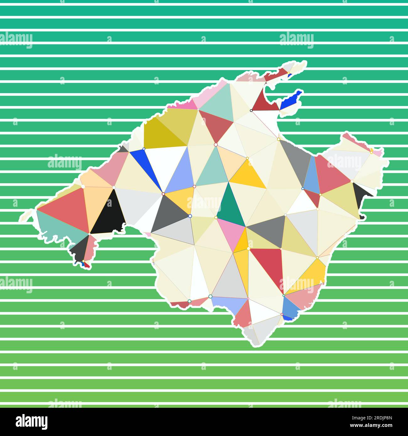 Majorca vector illustration. Majorca design on gradient stripes ...